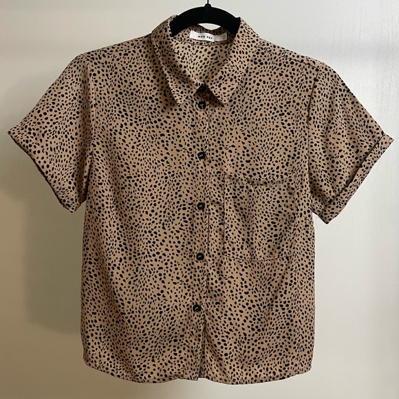 Mod Ref | Tops | Mod Ref Printed Button Up Cropped Top | Poshmark